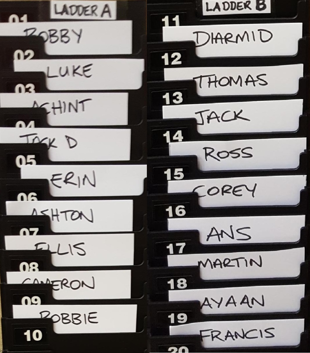 Ladder Competition Results